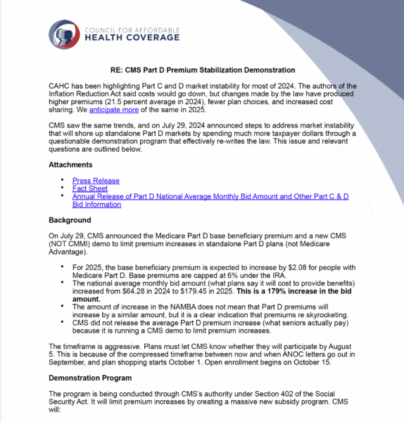 Inflation Reduction Act | Council for Affordable Health Coverage